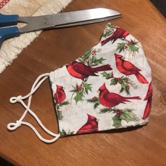 Hand Crafted | Accessories | Cardinal Christmas Face Mask Holiday ...